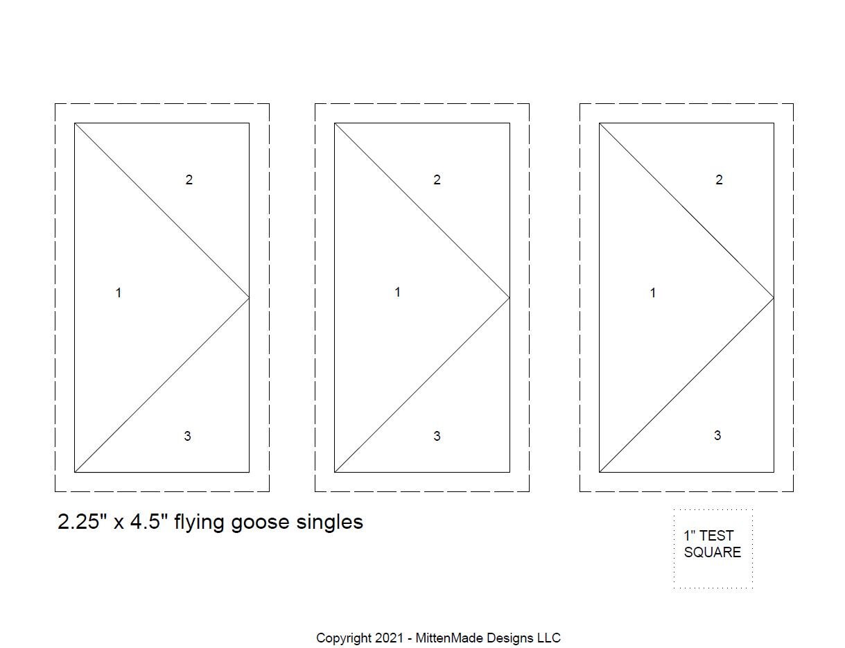 FPP - Print Your Own - Flying Geese - Custom 4.5" Size- Foundation ...