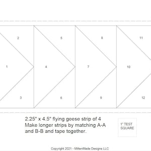 FPP - Print Your Own - Flying Geese - Custom 4.5" Size- Foundation ...
