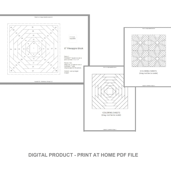 Pineapple Paper Pieced Pattern - Etsy