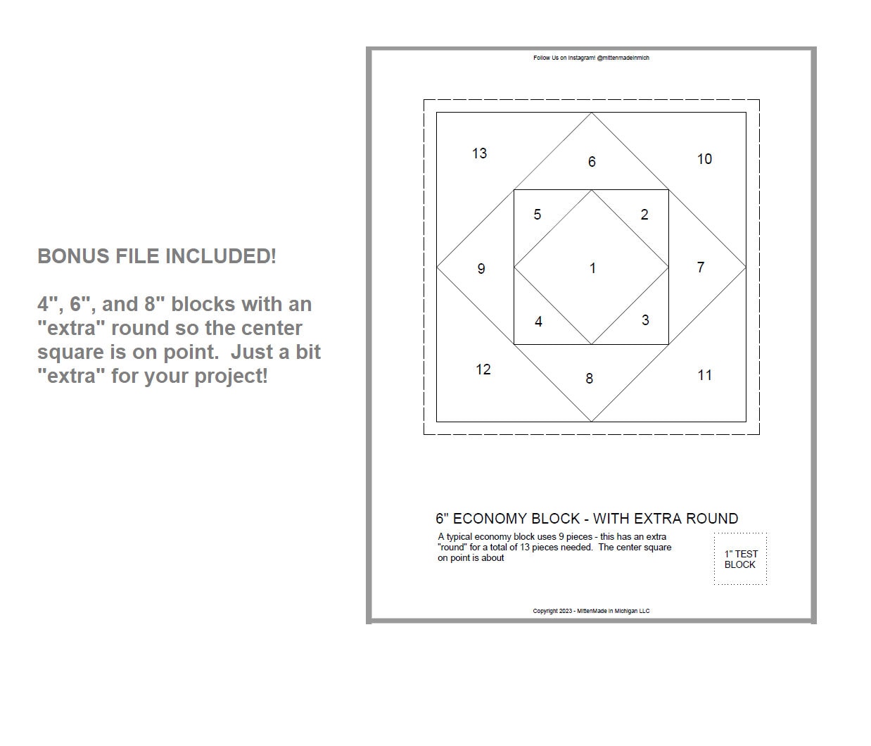 FPP - Print Your Own - Economy Block (square-in-a-square) - Three Sizes ...