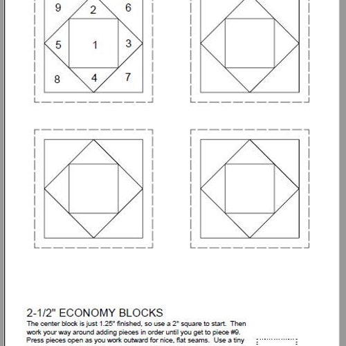FPP Economy Block square-in-a-square Nine Sizes 2 - Etsy