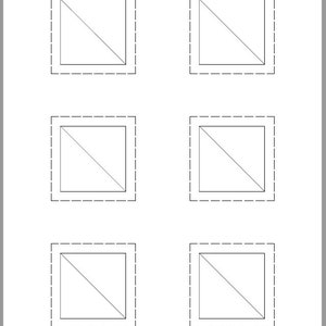 FPP Print-at-home Template - Half-square Triangles - 21 Sizes - 1" to 8 ...