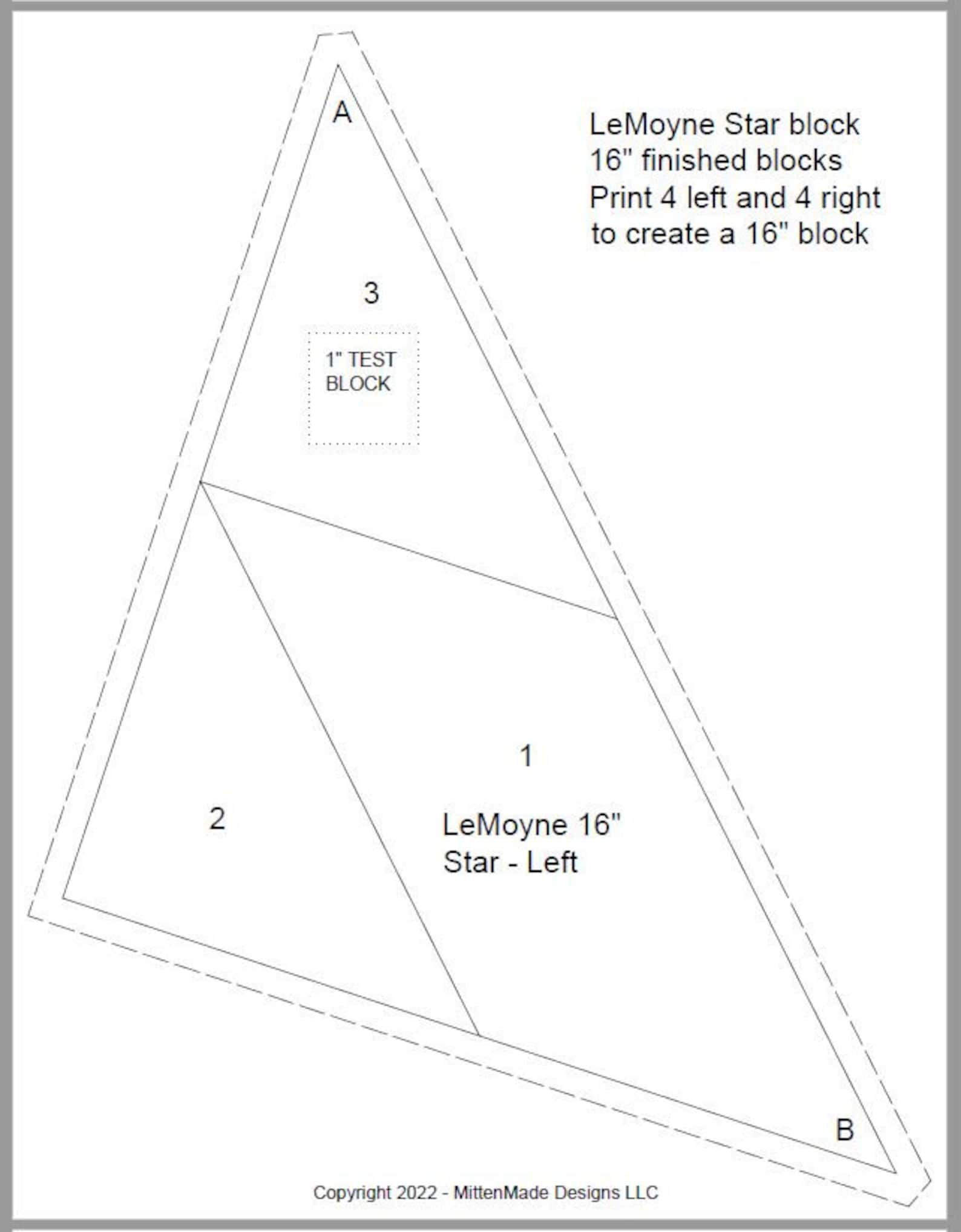 FPP Pattern Super Easy Foundation Paper Piecing Lemoyne - Etsy
