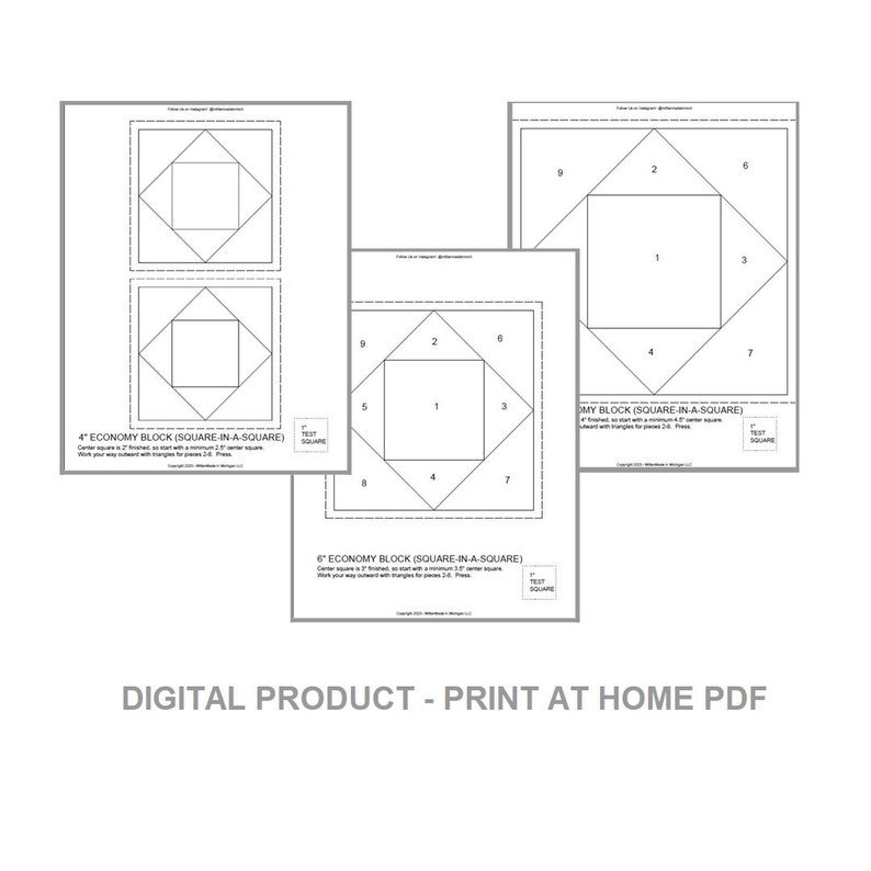 FPP - Economy Block (square-in-a-square) - Three Sizes (8-6-4") + BONUS ...