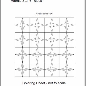FPP Print Your Own 6 Atomic Star Block Foundation Paper Piecing - Etsy