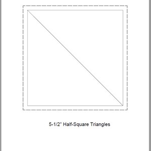 FPP Print-at-home Template - Half-square Triangles - 21 Sizes - 1" to 8 ...