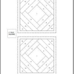 FPP - Print Your Own - Diamond Log Cabin Blocks - Foundation Paper ...