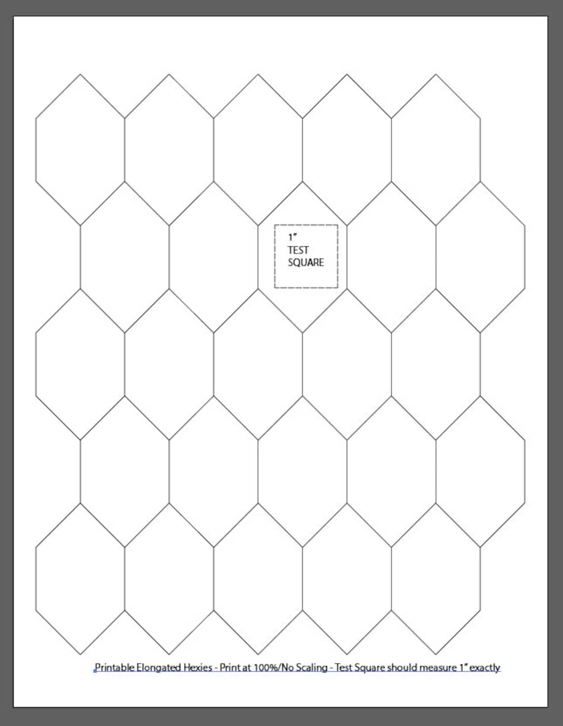 EPP - English Paper Piecing - Print Your Own - 1" Elongated Hexies - Etsy