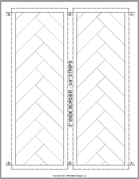 Foundation Paper Piecing Template - Basketweave Border - 17 Sizes ...