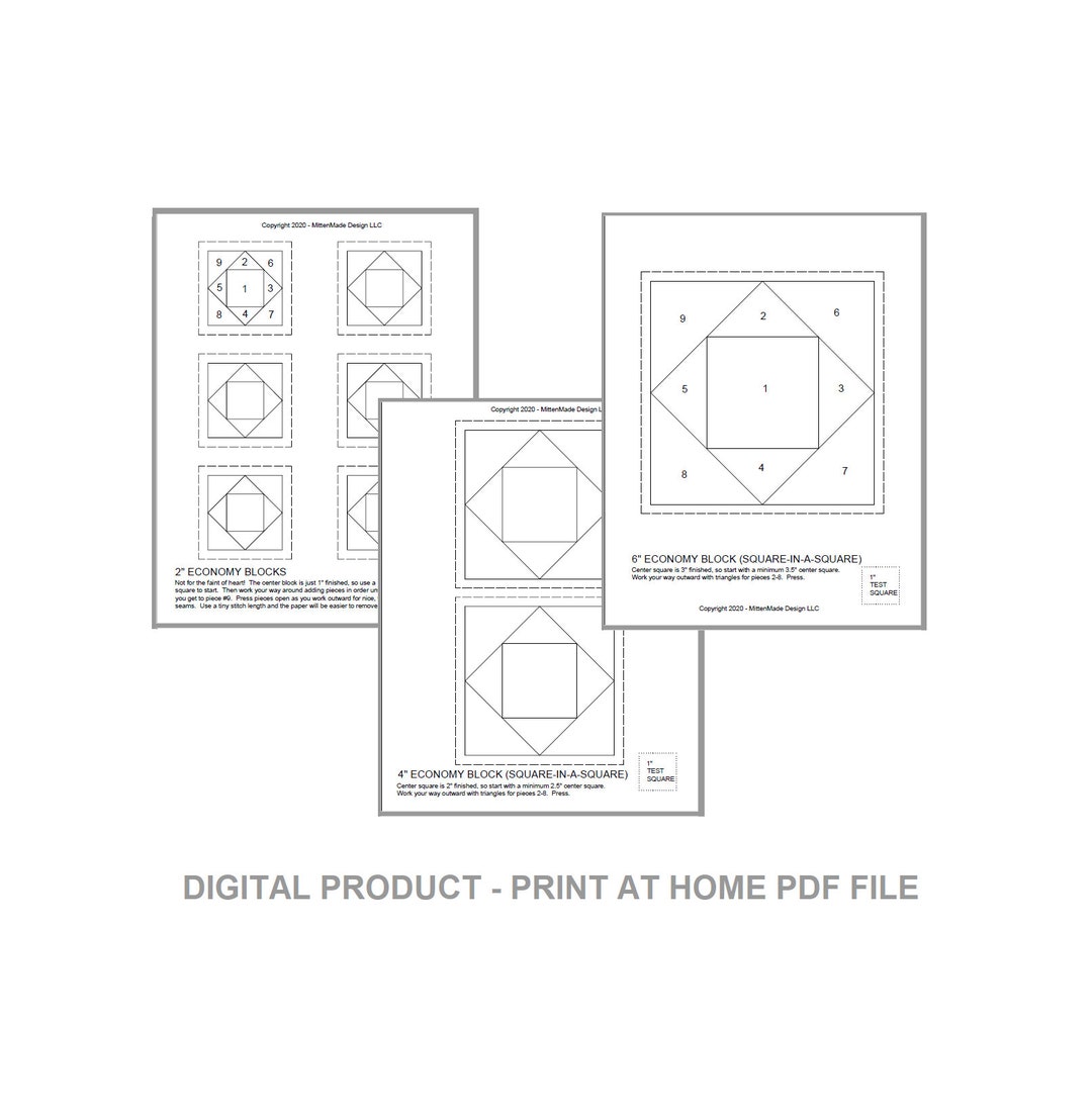 FPP - Economy Block (square-in-a-square) - Nine Sizes (2" Through 8 ...