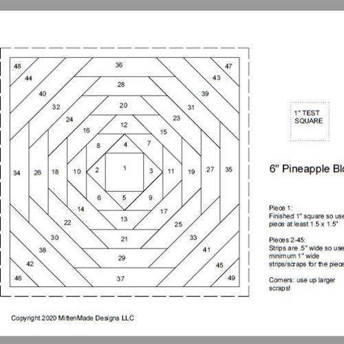 Pineapple Block Paper Piecing Patterns - Etsy
