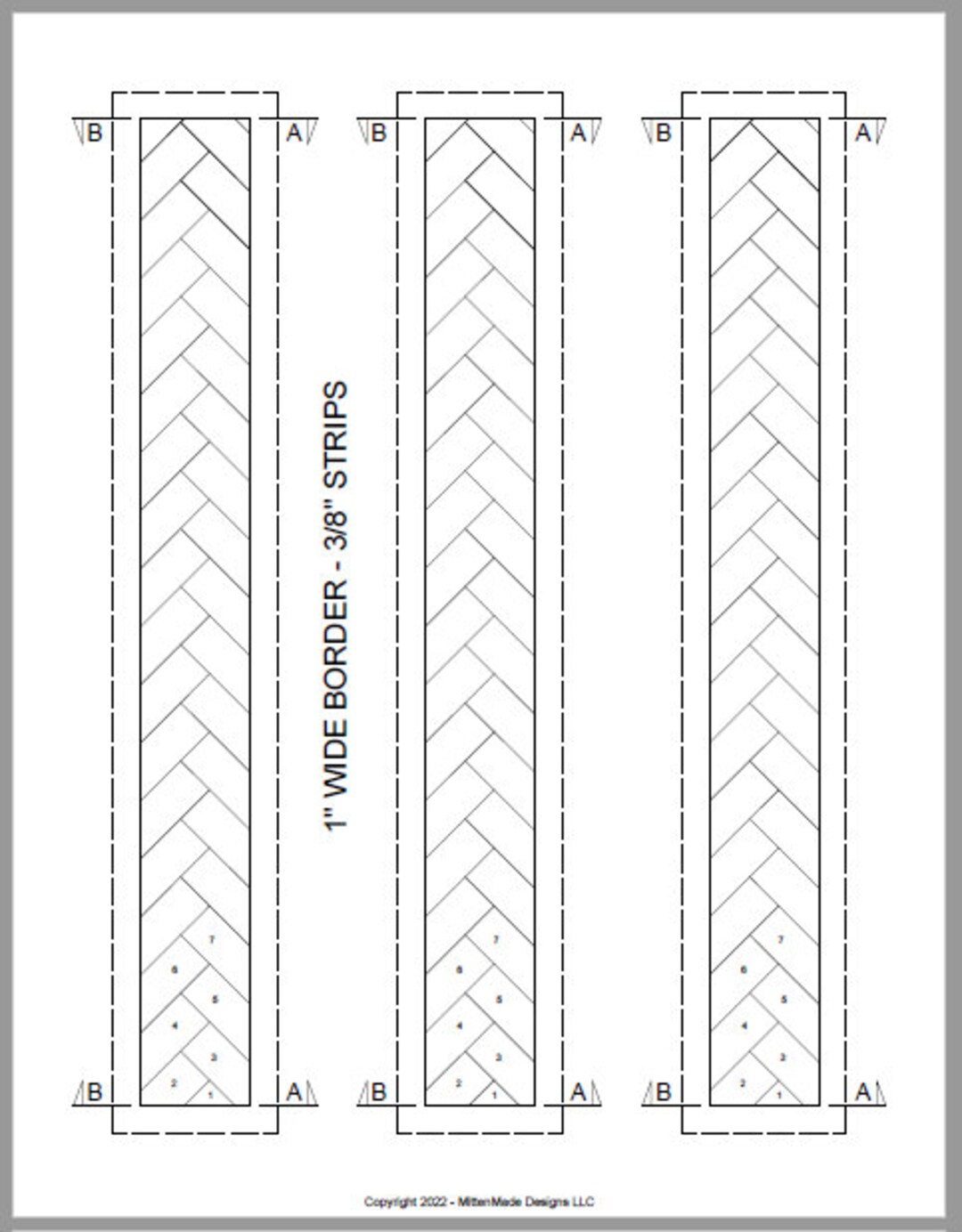Foundation Paper Piecing Template - Basketweave Border - 17 Sizes ...