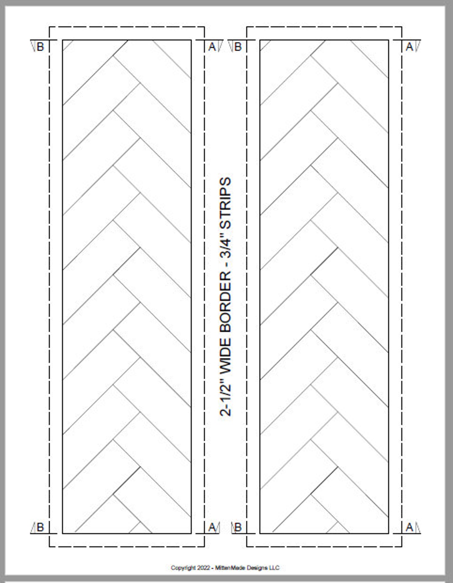 Foundation Paper Piecing Template - Basketweave Border - 17 Sizes ...