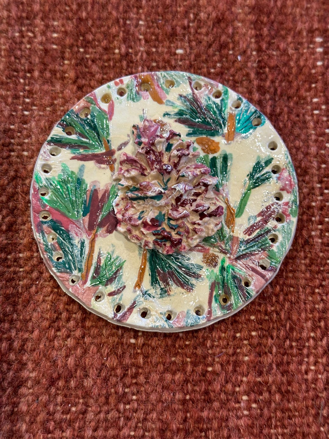 Hand Made Pine Straw/needle Basket Weaving Multi-colored Painted Pine ...