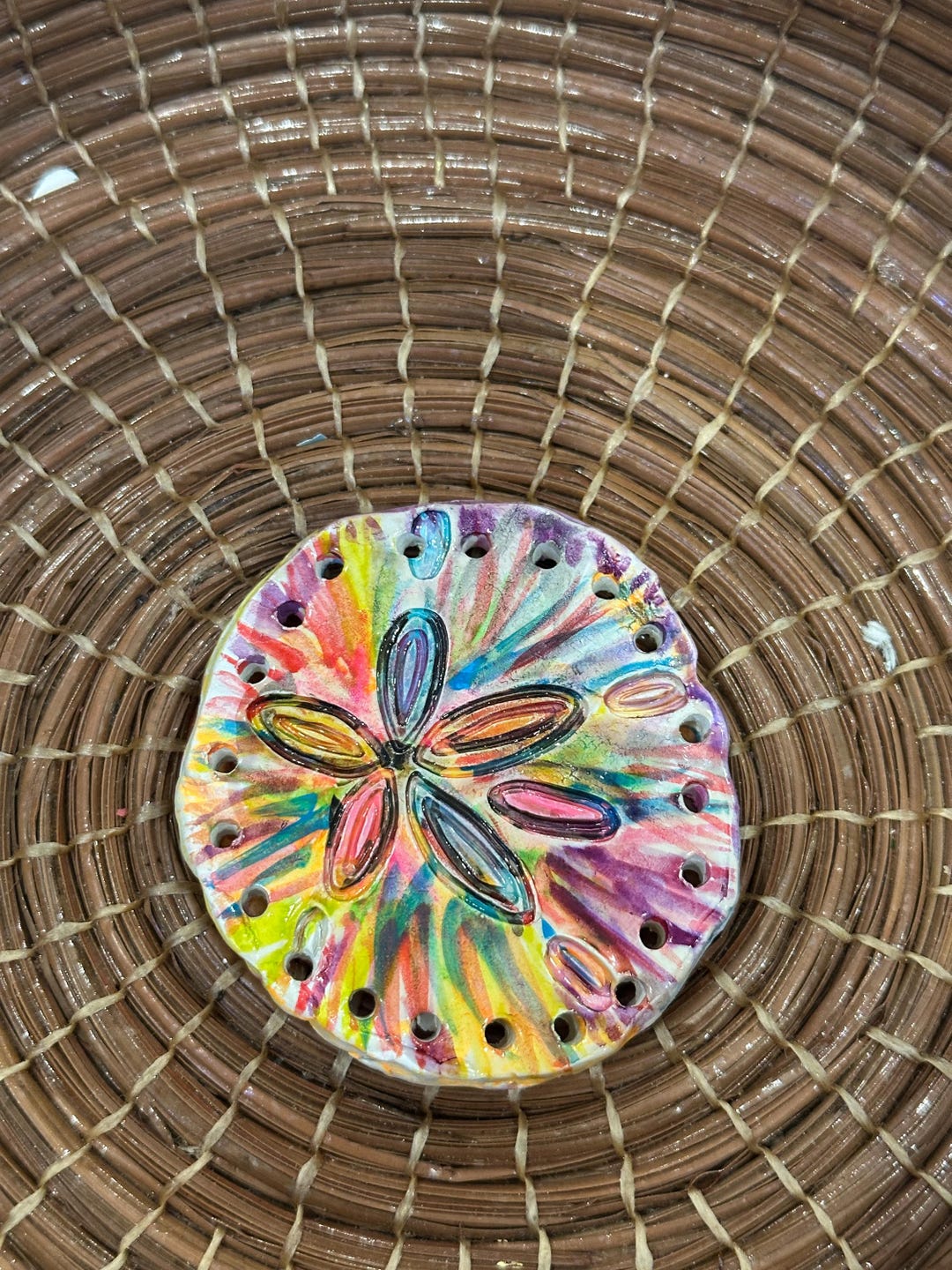 Hand Made Colorful Starfish Pine Straw/needle Basket Weaving Basket ...