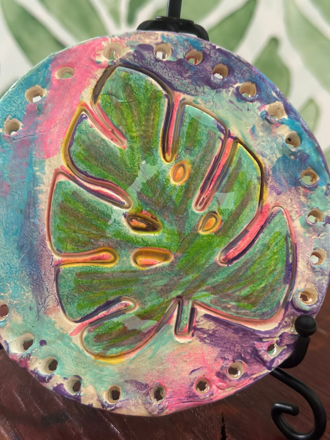 Hand Made Palm Leaf Pine Needle/straw Centerpiece Basket - Etsy