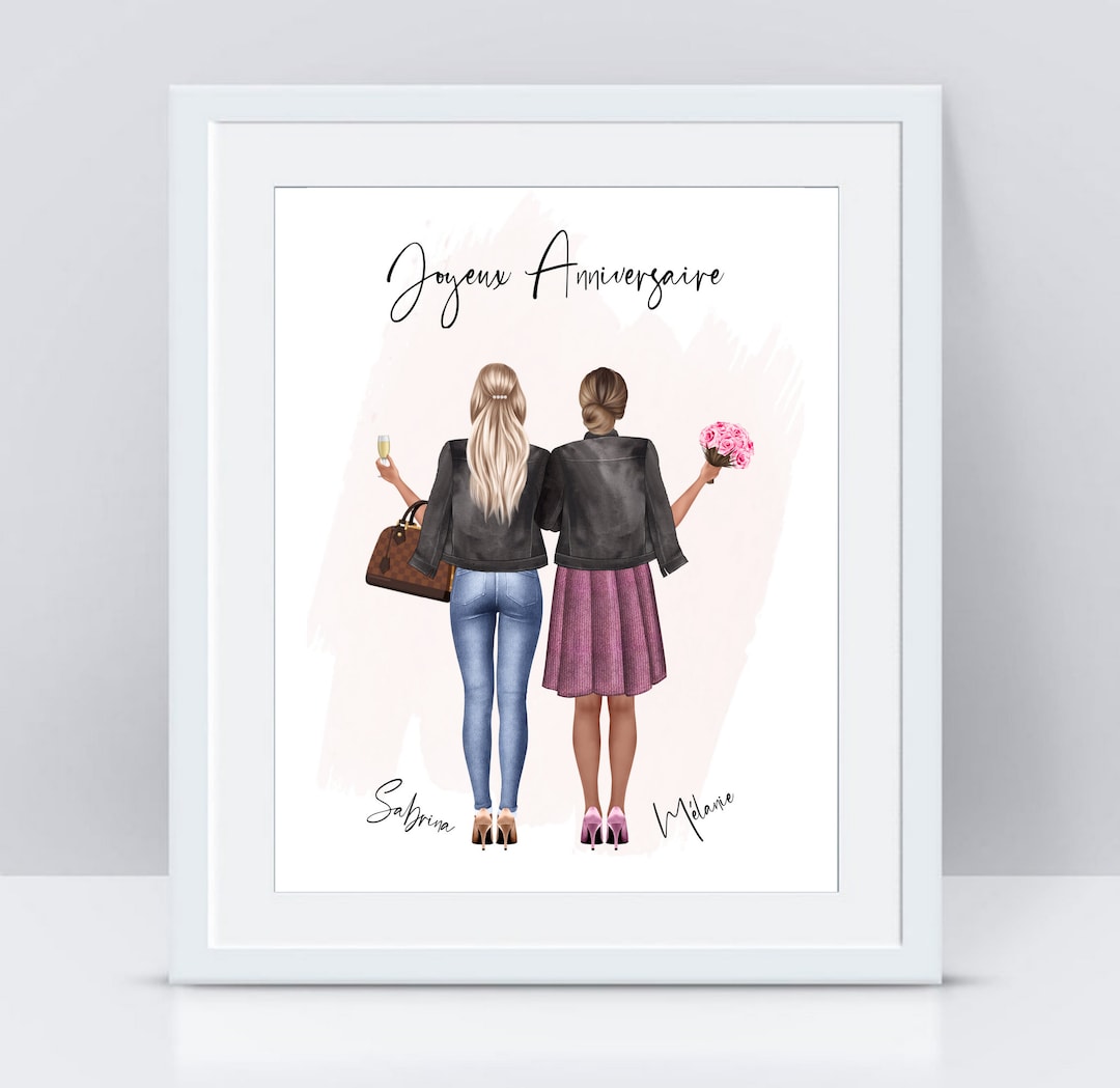 Friend's Birthday Portrait, Personalized Portrait Personalized Gift - Etsy
