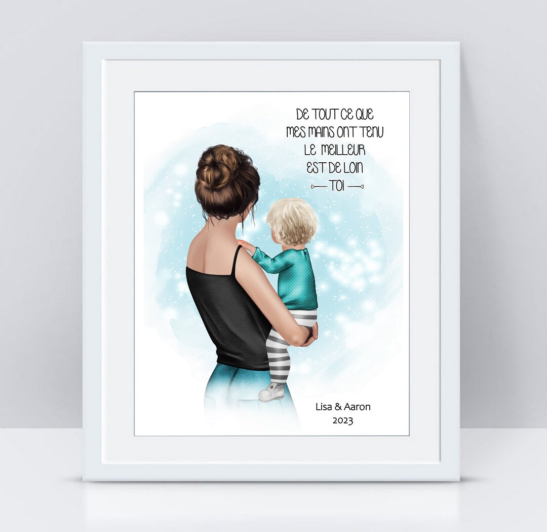 Mother's Day - Personalized Mom and Baby Portrait - Etsy
