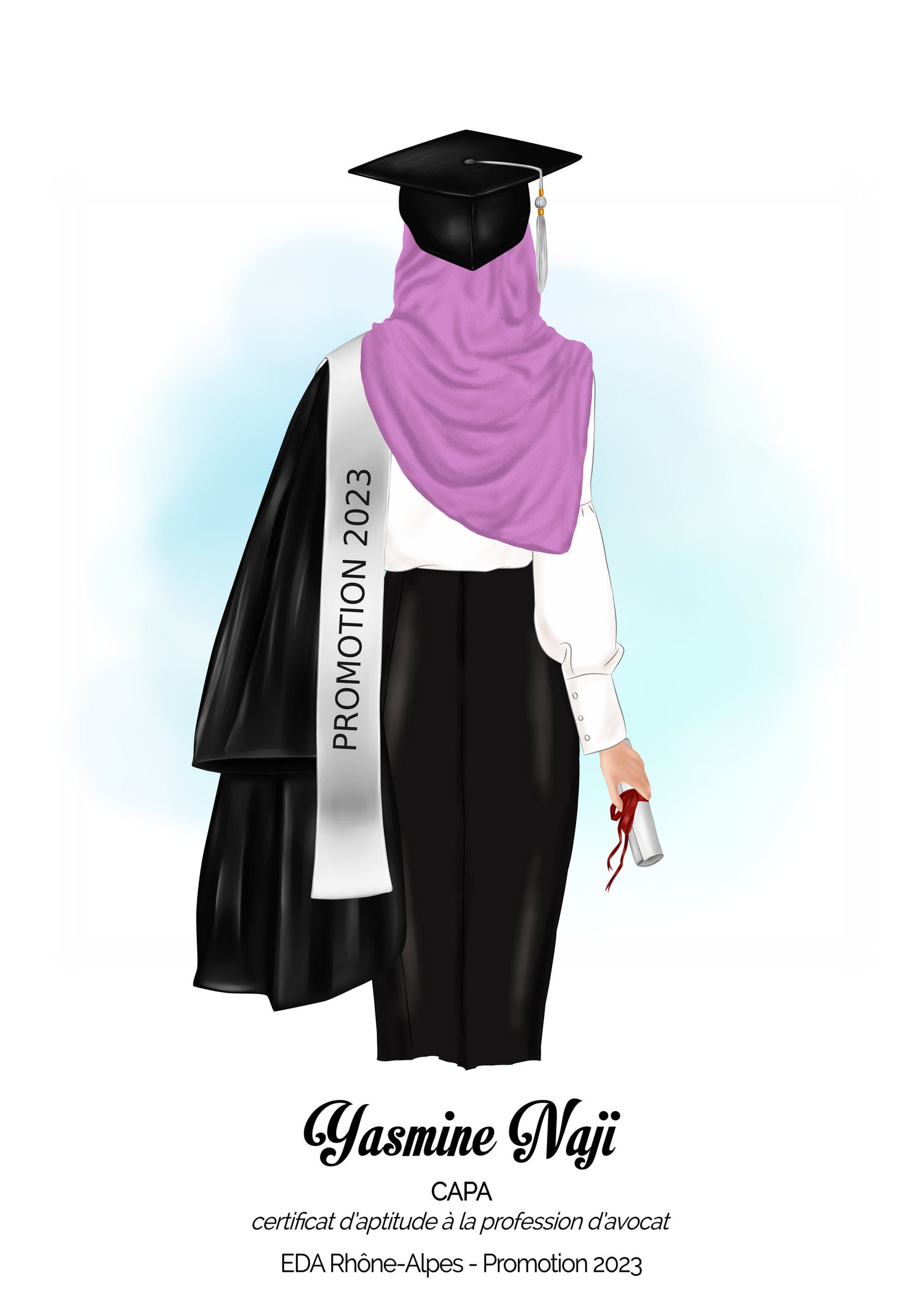 Personalized Islamic Graduation Print, Muslim Graduation Gift for Her ...