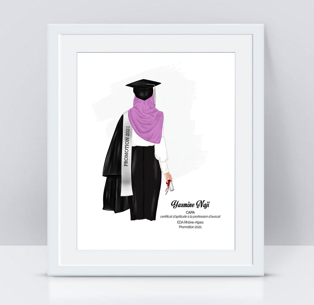 Personalized Islamic Graduation Print, Muslim Graduation Gift for Her ...