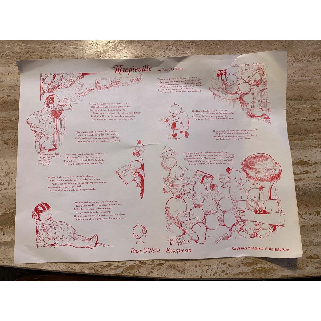 Vintage Rose Oneill Kewpieville Kewpiesta Illustration Print - Etsy