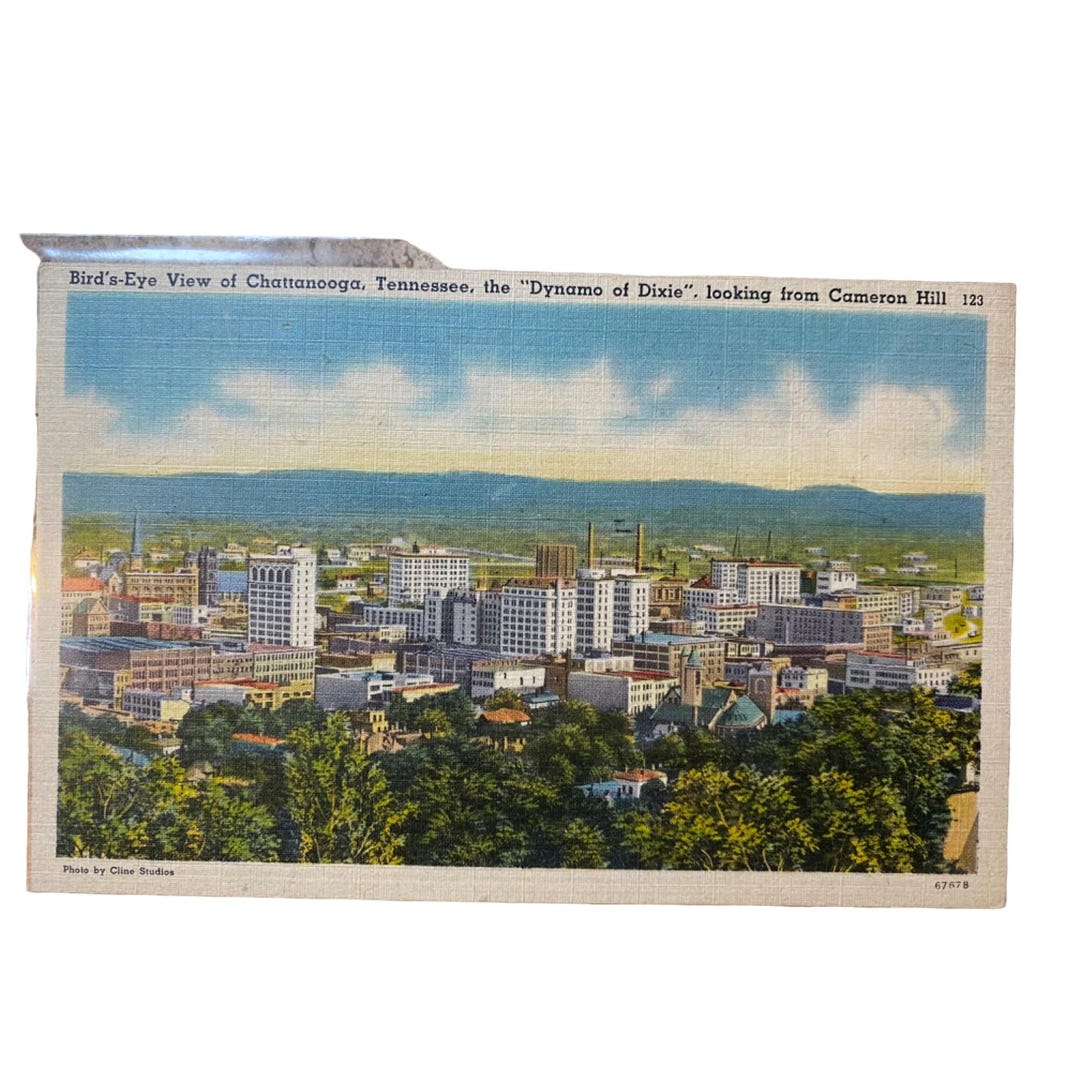 Antique Birds-eye View Postcard of Chattanooga Tennessee "dynamo of ...