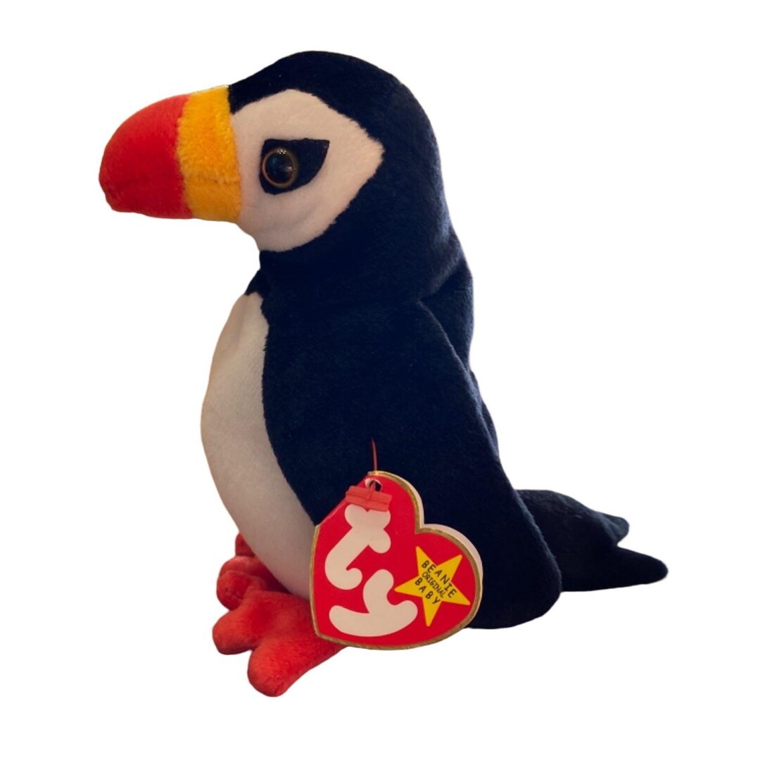 Ty Beanie Babies Puffer Puffin Plush Stuffed Animal 1997 Polyester Collectible Toy 6" Black ...