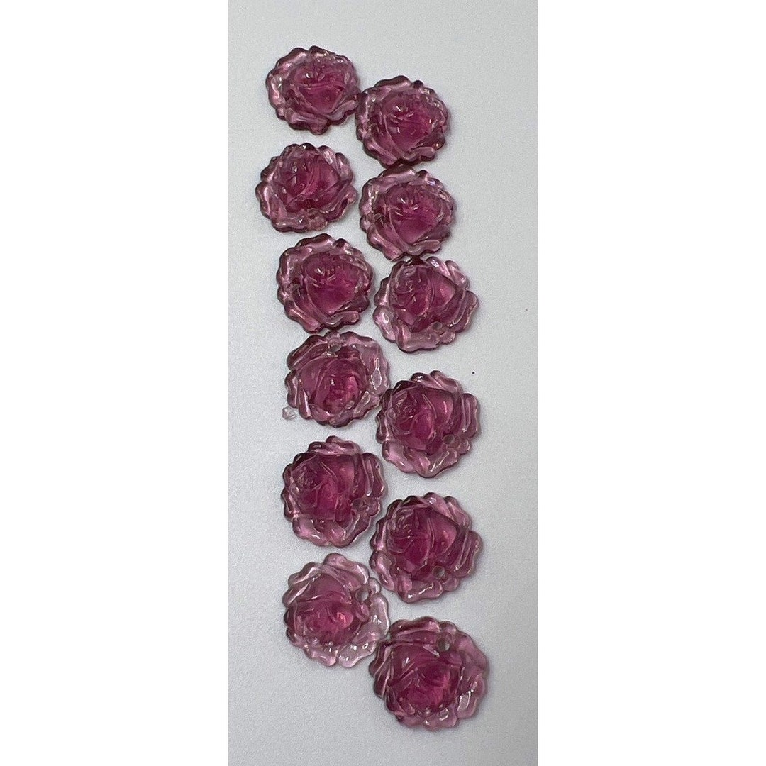12 Items Wild Things Beads Rose Glass Amethyst Side Drilled Flat Back Jewelry - Etsy
