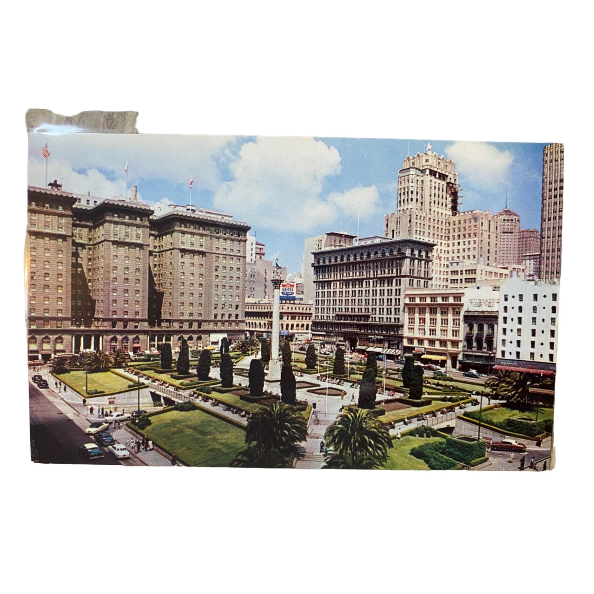 Vintage Mid-century Union Square San Francisco Postcard 1963 Natural ...