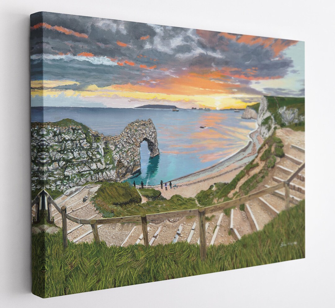 Durdle Door Canvas Print: Devon Coast Wall Art (16x12 Inches) - Etsy