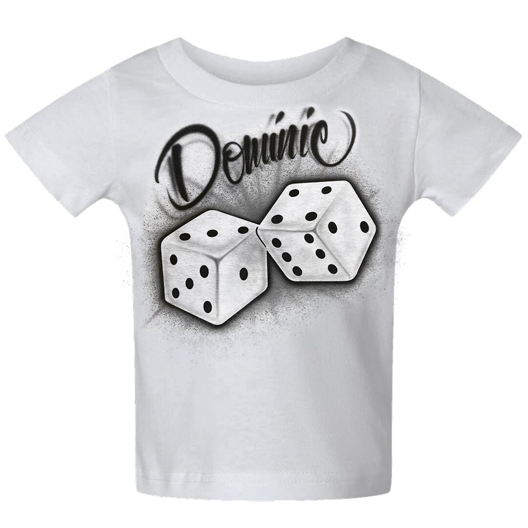 Airbrush Script Roll the Dice Custom Name Design - Etsy