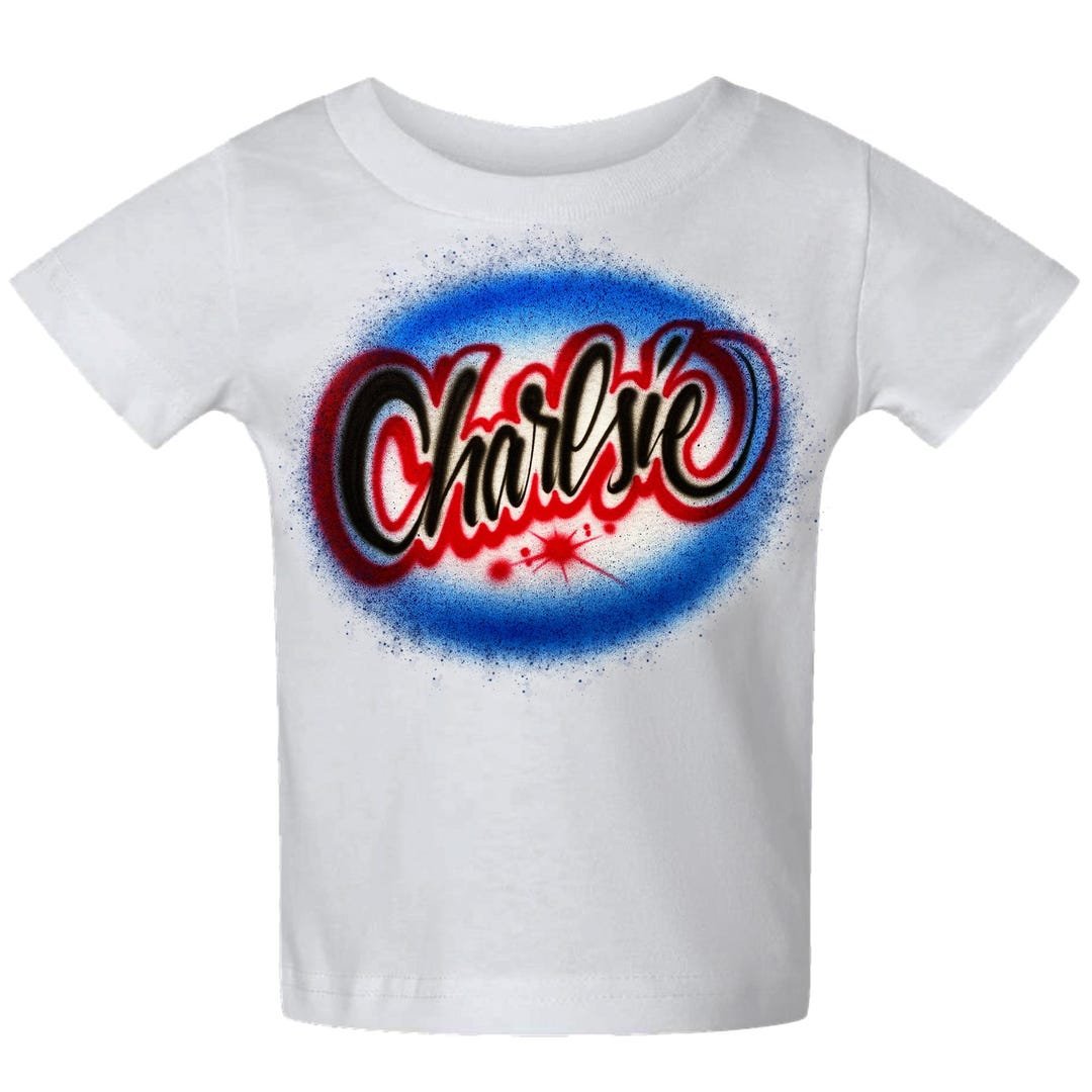 Airbrush Script Outline Splatter Custom Name Design - Etsy