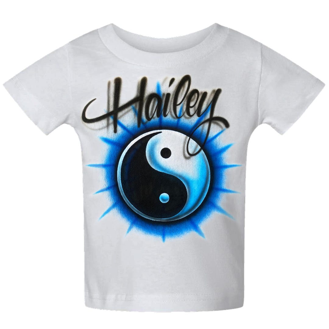 Airbrush Script Yin Yang Custom Name Design - Etsy