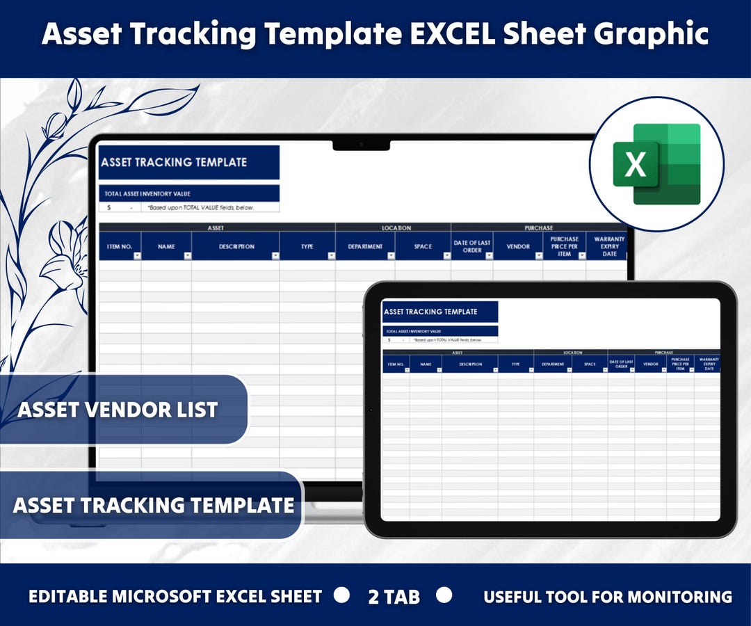 Asset Tracking Template Excel Google Sheets Asset Tracker Spreadsheet ...
