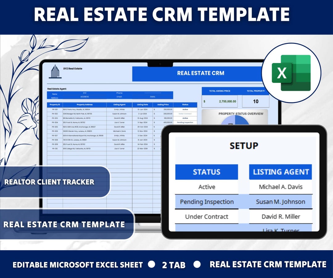 Real Estate CRM Template Realtor Client Tracker | Lead Management ...