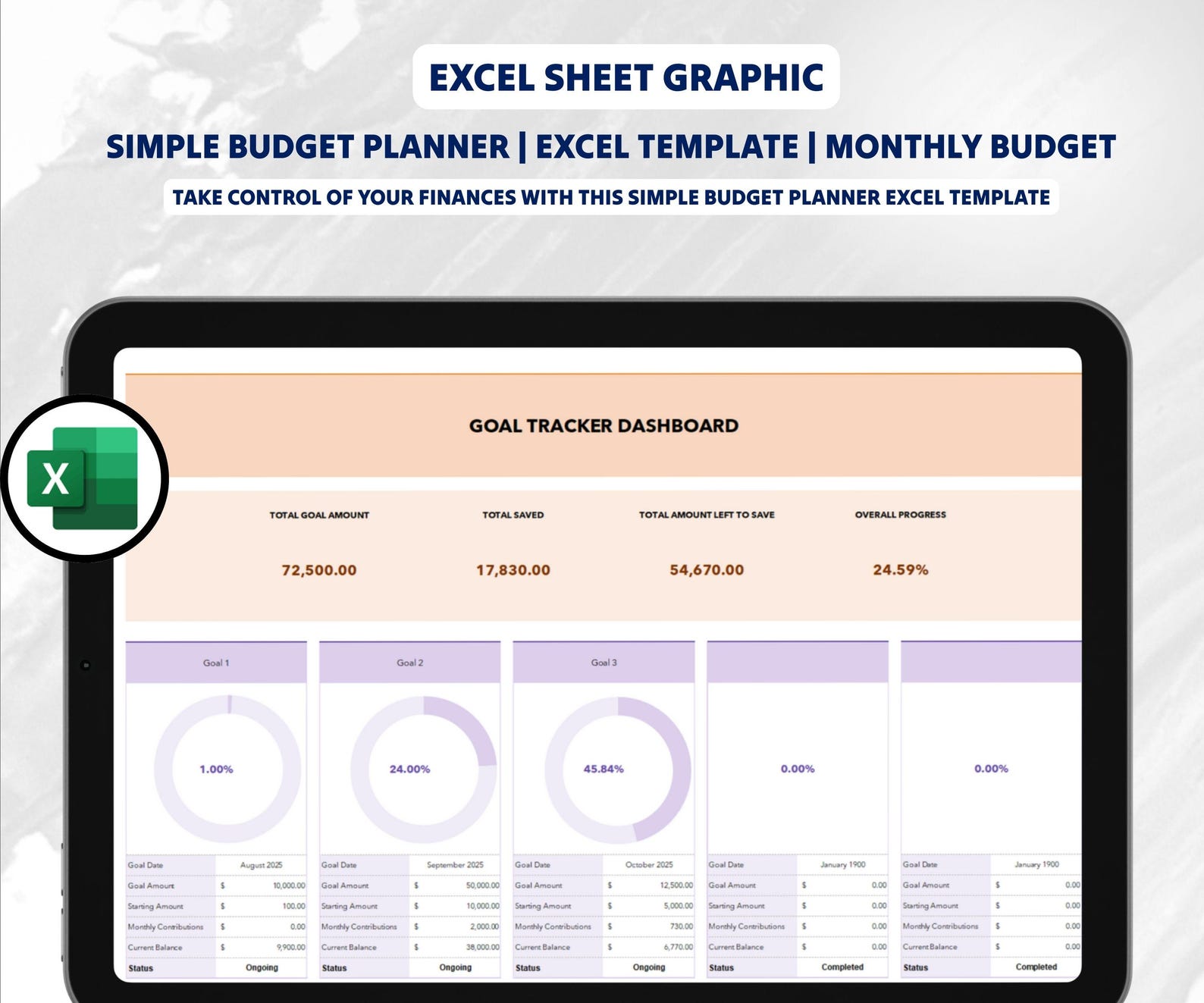 Simple Budget Planner | Excel Template | Monthly Budget | Budget ...