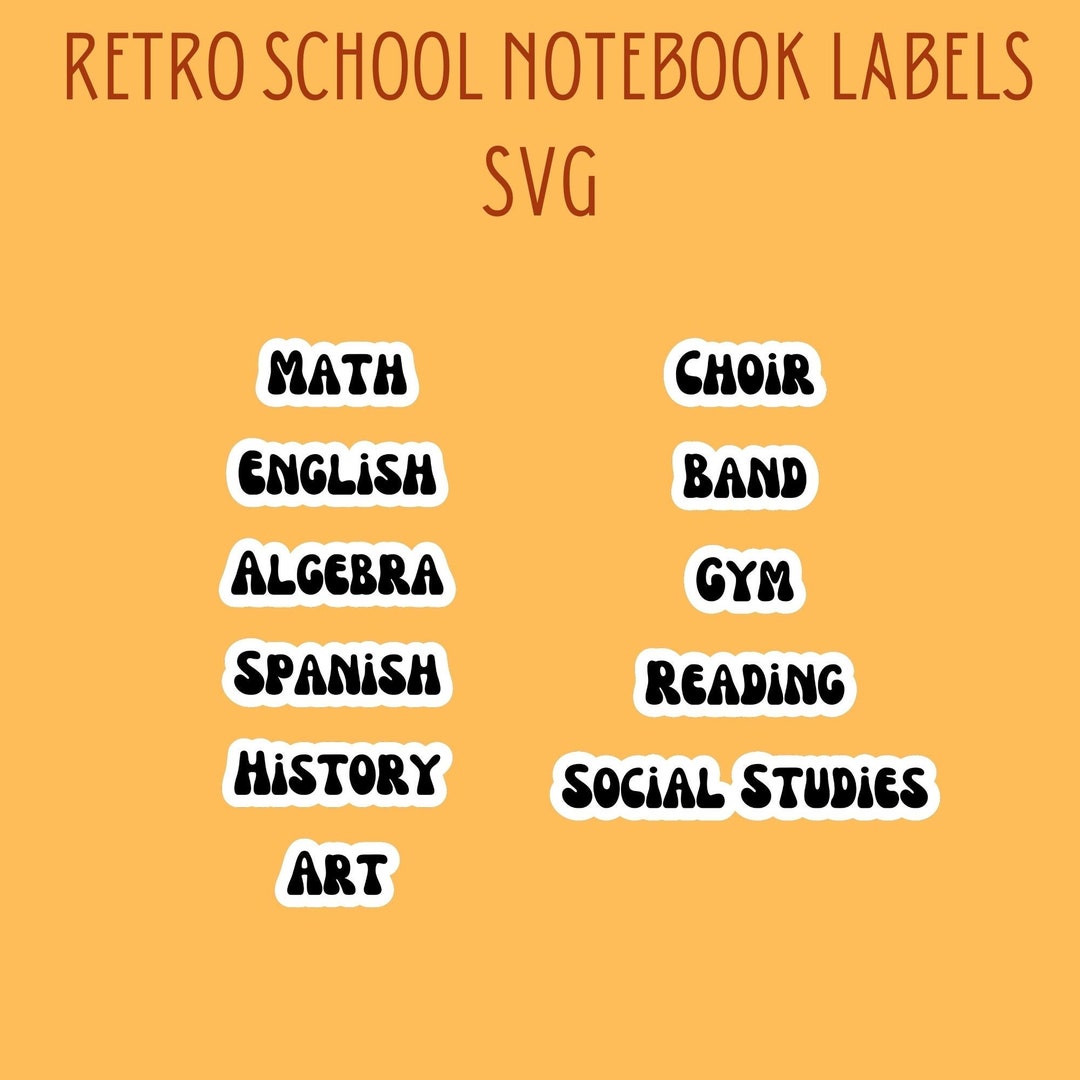 School Subject Labels SVG, School Digital Downloads SVG, Back to School ...