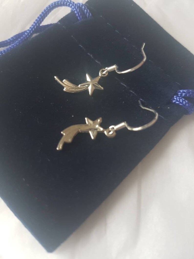 Silver Shooting Stars Suspended on Sterling Silver 925 - Etsy Sweden