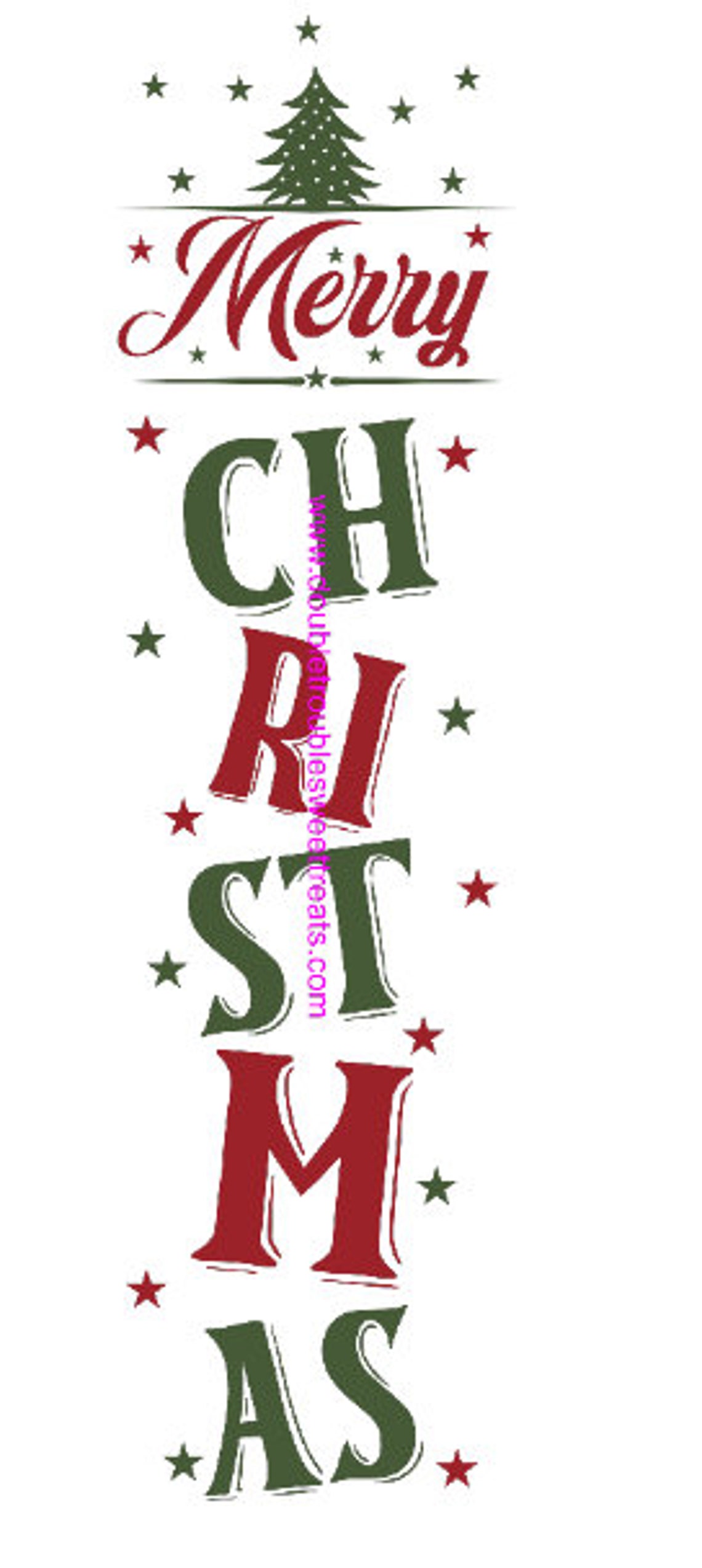 Merry Christmas Vertical Sign SVG, 3 Vertical Files for Long Porch Sign ...