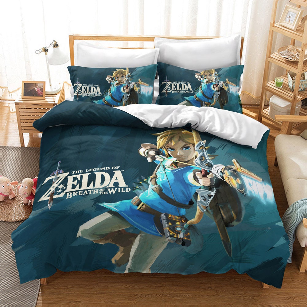 NEW Legend of Zelda Full Sheet Set Breath of the Wild Nintendo Bedding ...