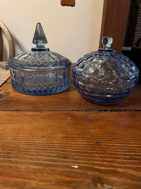 Ice Blue Candy Dishes set of 2 | Etsy