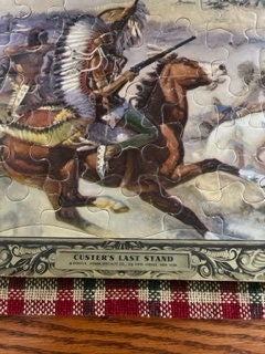 Vintage Puzzle "custer's Last Stand" 1949 - Etsy