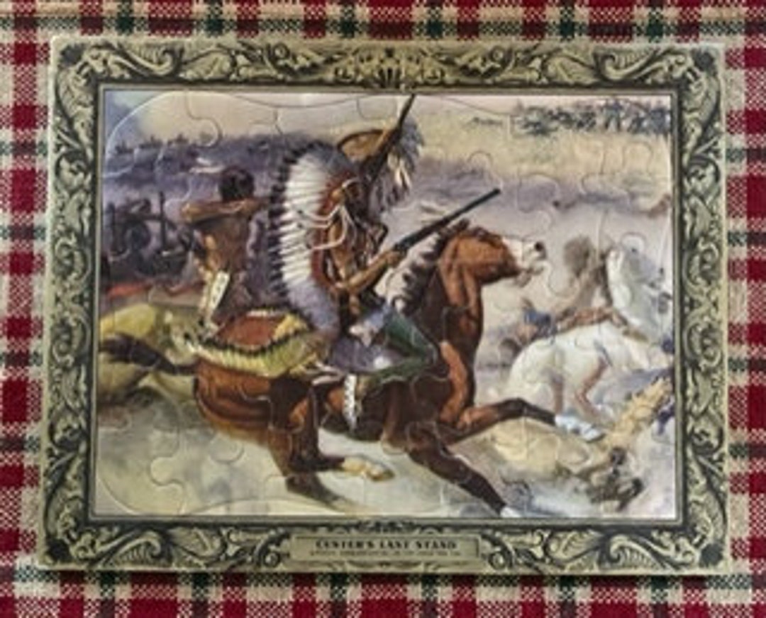 Vintage Puzzle "custer's Last Stand" 1949 - Etsy