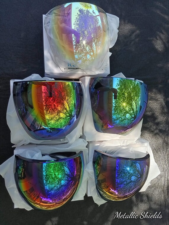 Metallic Gradient Face Shield Sunglasses Protective Mask Anti - Etsy