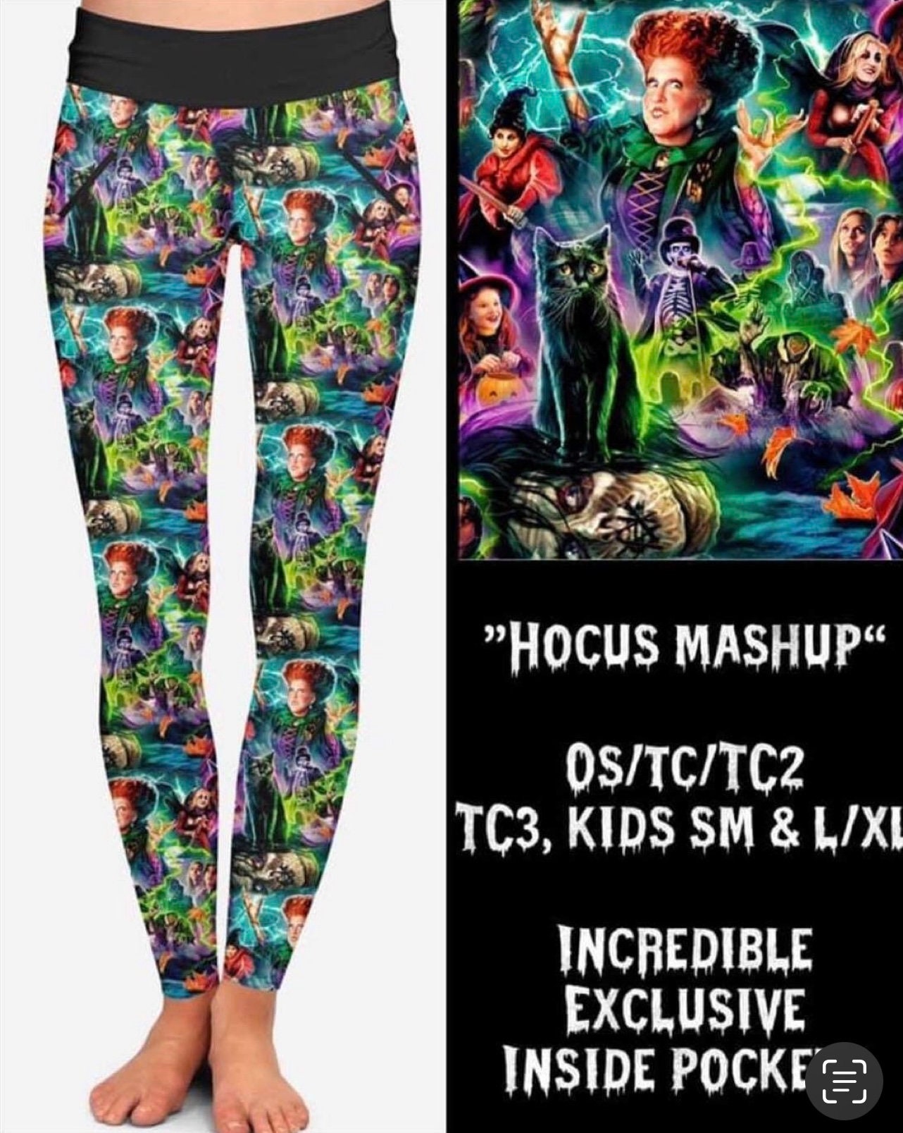 Hocus Pocus Active Wear Moisture Free Full Length Leggings With Pockets ...