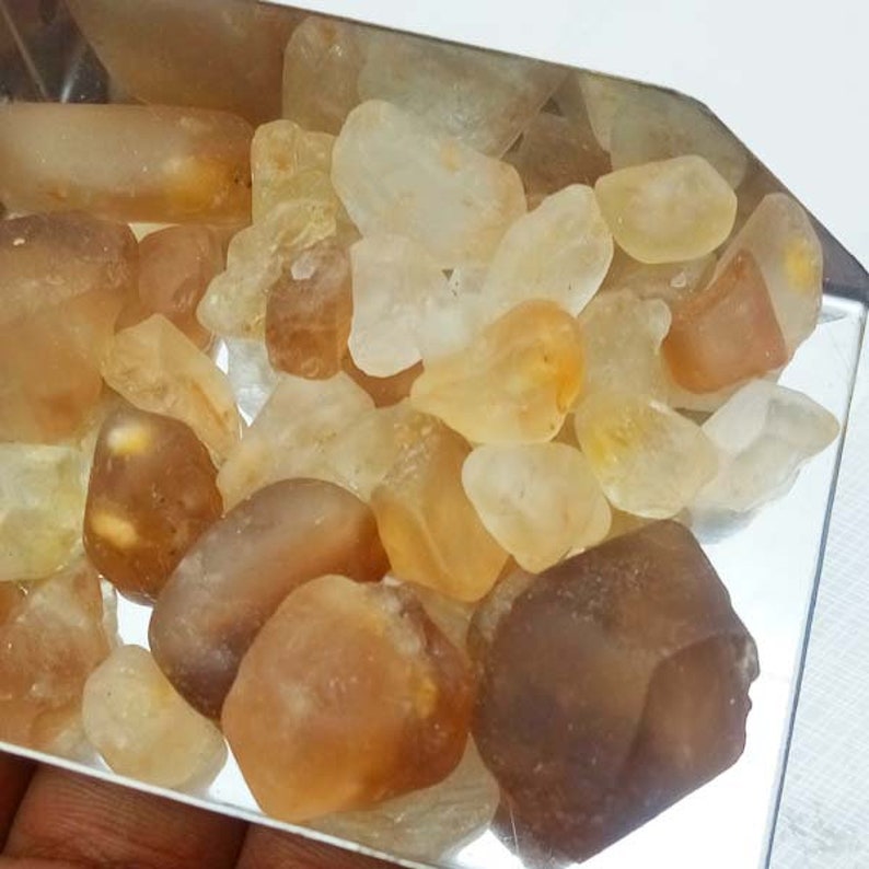 25 Piece Raw Imperial Topaz Crystals, Unpolished Gemstone (10-20 MM) - Etsy