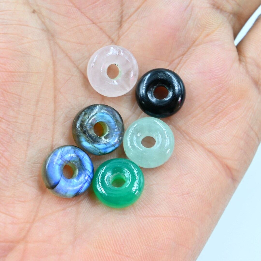 10 Pieces AAA Quality Black Onyx Carved Donut Shape Gemstone Beads ...