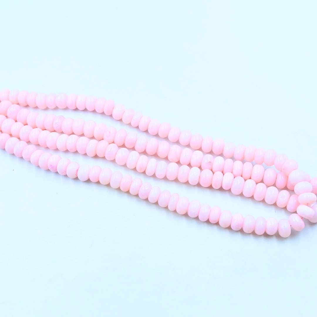 Gorgeous!! Candy Opal Pink Color Shaded Smooth Rondelle Shape Beads, 7 ...