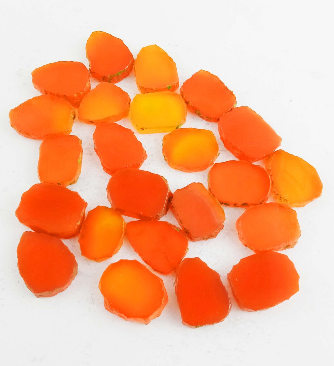 5 Pieces Natural Carnelian Fancy Shape Slices Gemstone, Carnelian Plain ...