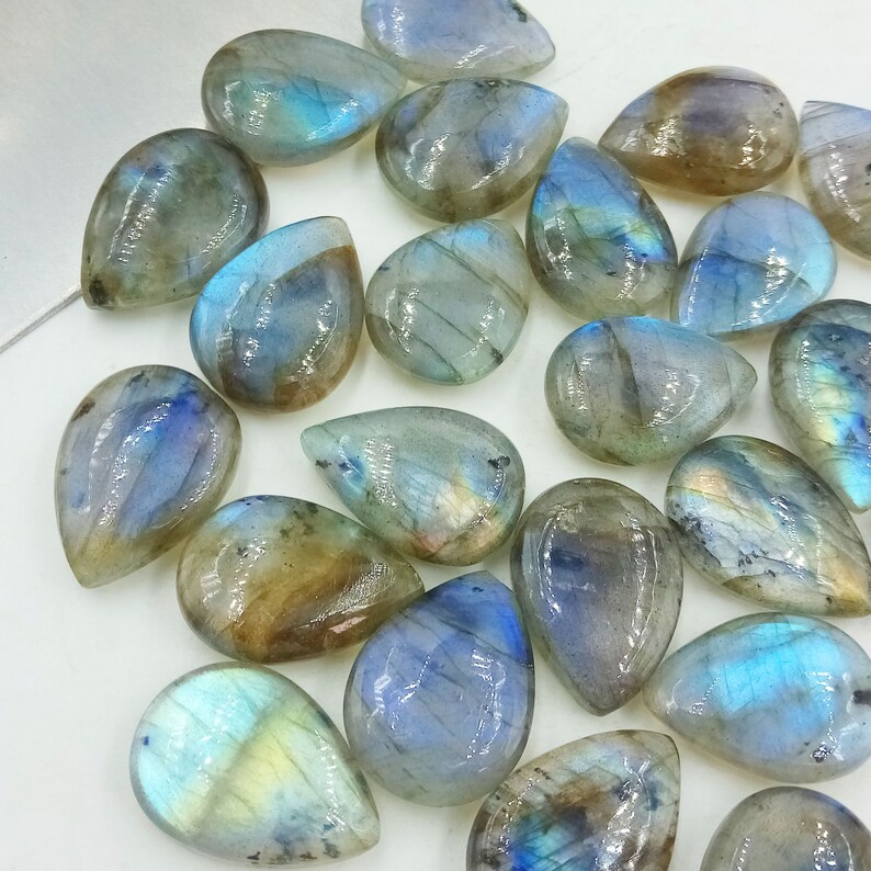 AAA Flashy Labradorite Smooth Plain Pear Briolette Beads/ Natural ...